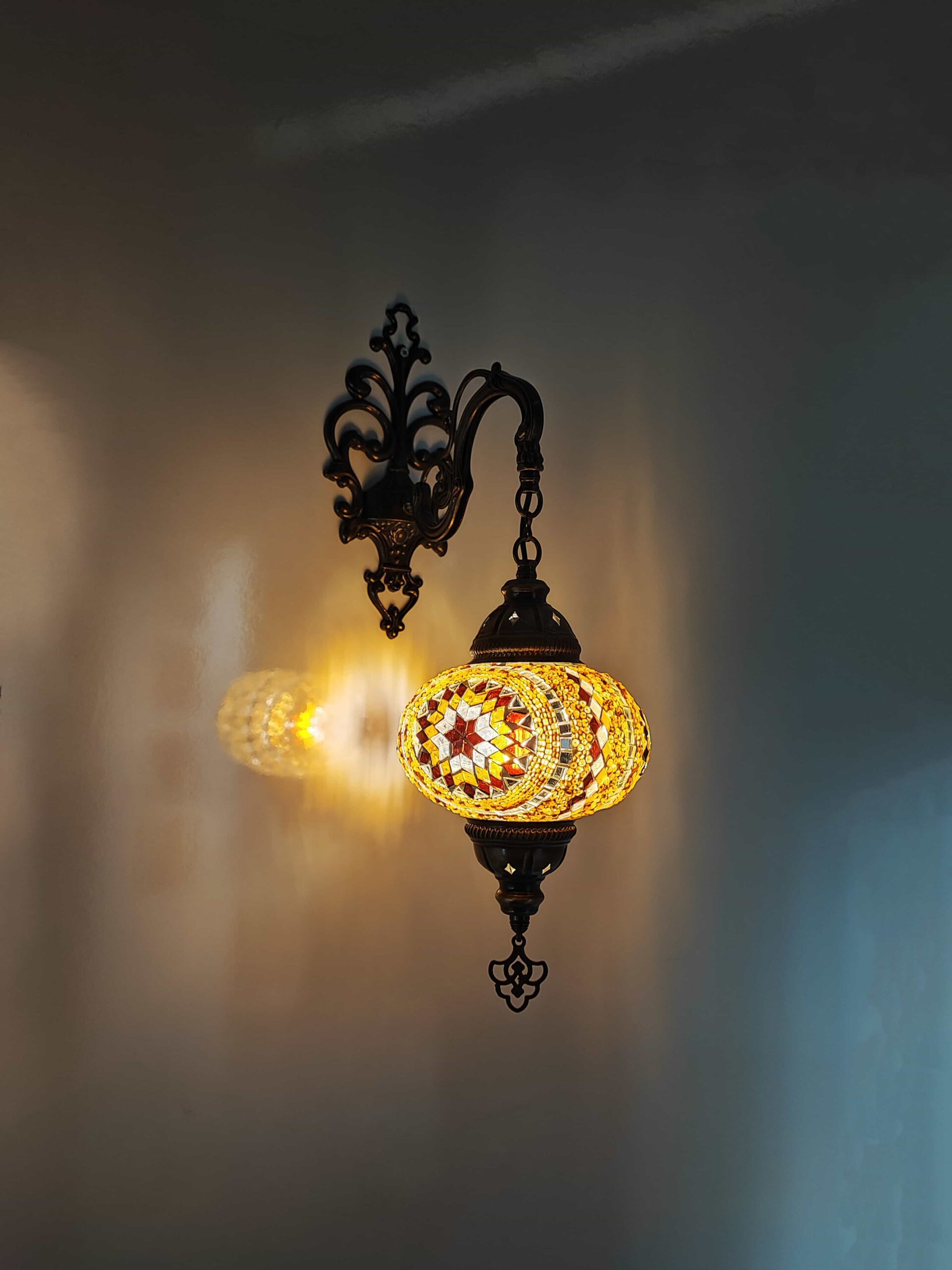 Handmade Turkish Mosaic Wall Lamp Sconce - Mediterranean & Moroccan ...